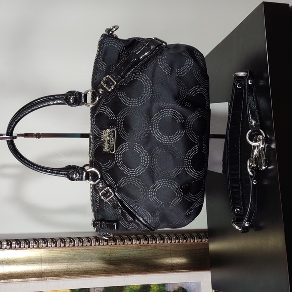 Coach | Bags | Coach Madison Optic Jaquard Satchelshoulder Bag | Poshmark